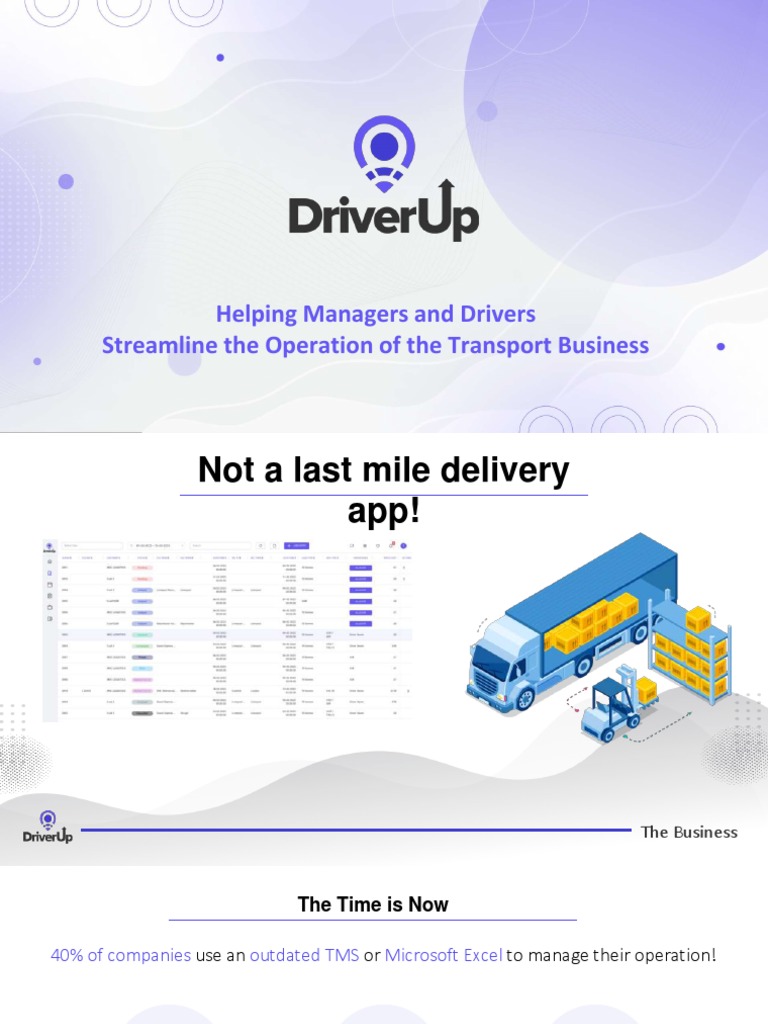 Driver Up - Pitch Deck | Download Free PDF | Small And Medium Sized Enterprises | Information ...