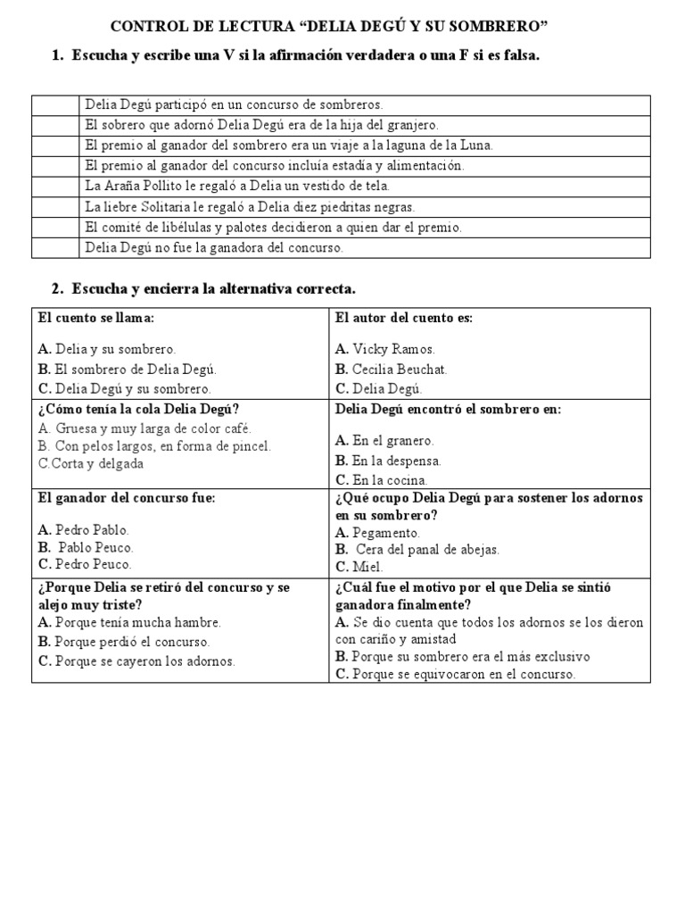 Control de Lectura | PDF