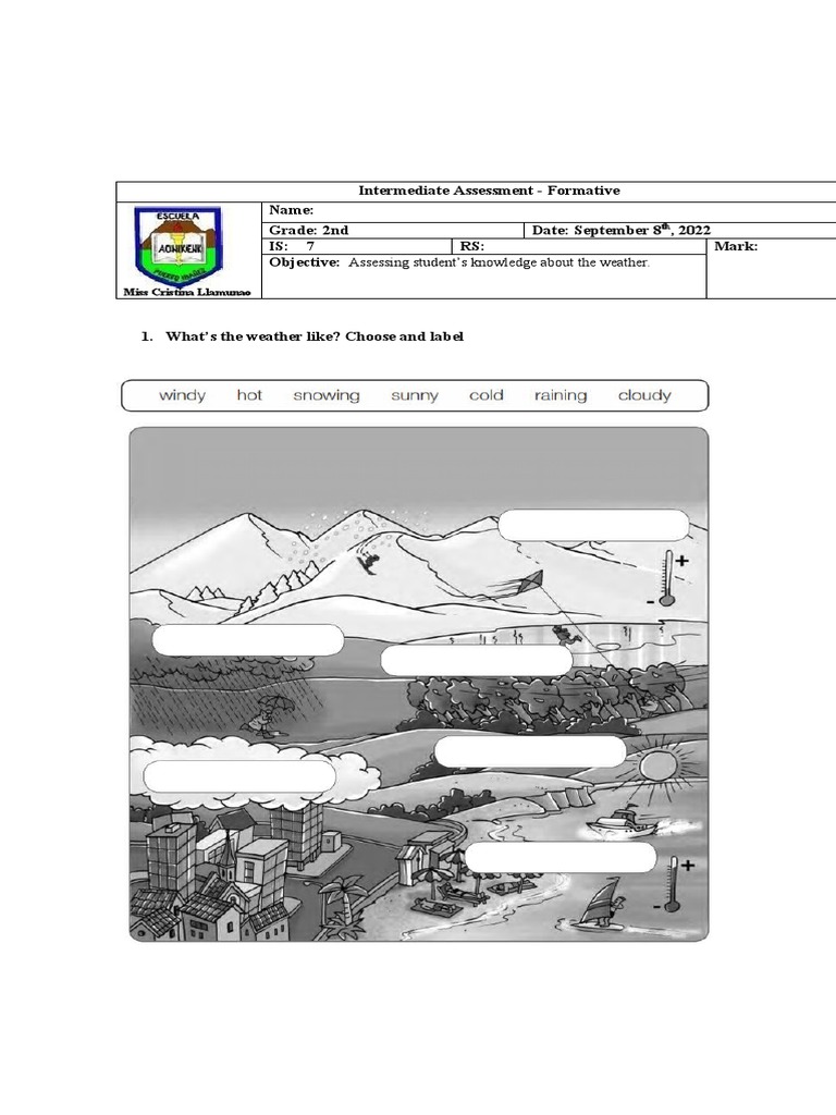 2° Intermediate Assessment - The Weather | PDF