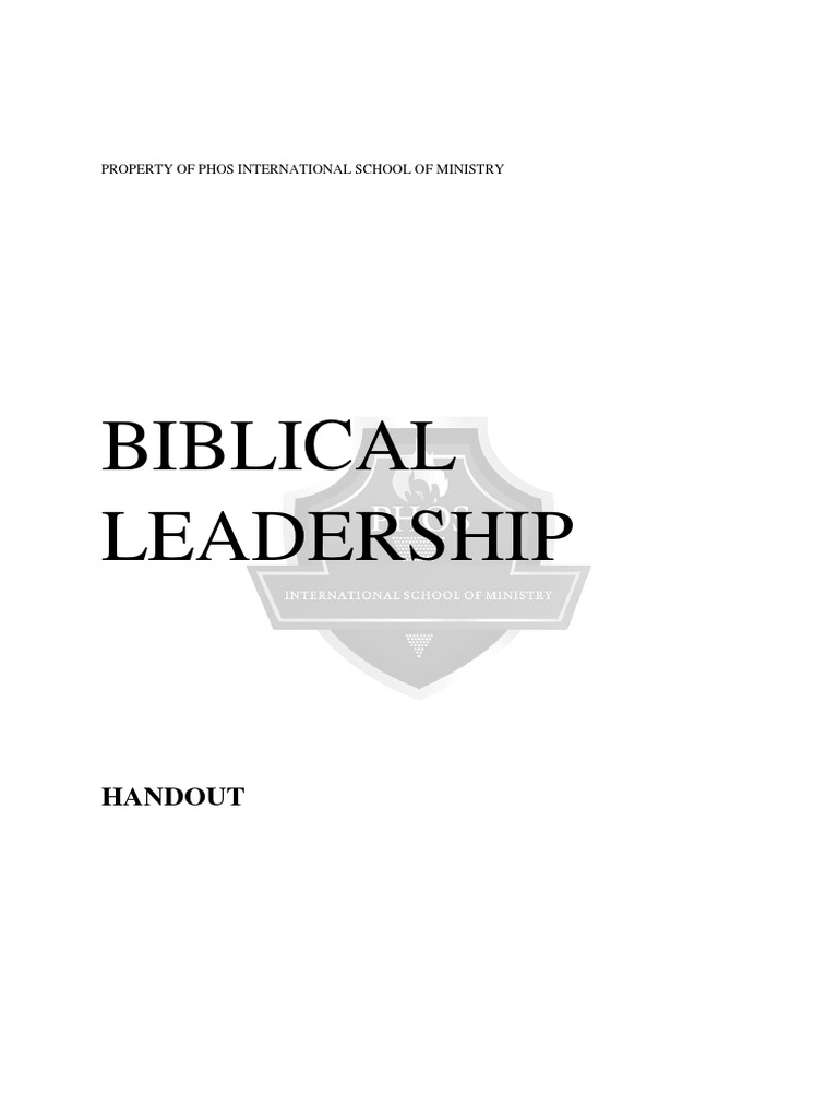 PHOS- Biblical Leadership | PDF | Saul | Leadership