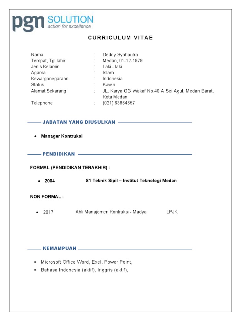 CV CM | PDF | Karier & Perkembangan