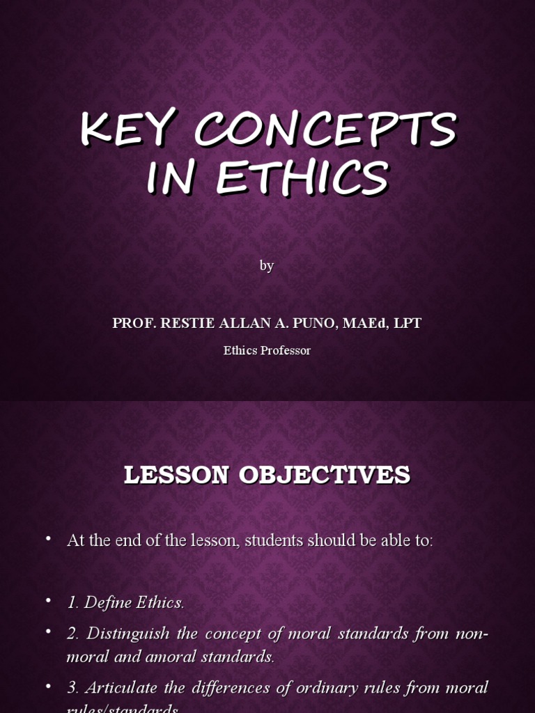 Topic 1 Key Concepts In Ethics Pdf Morality Happiness