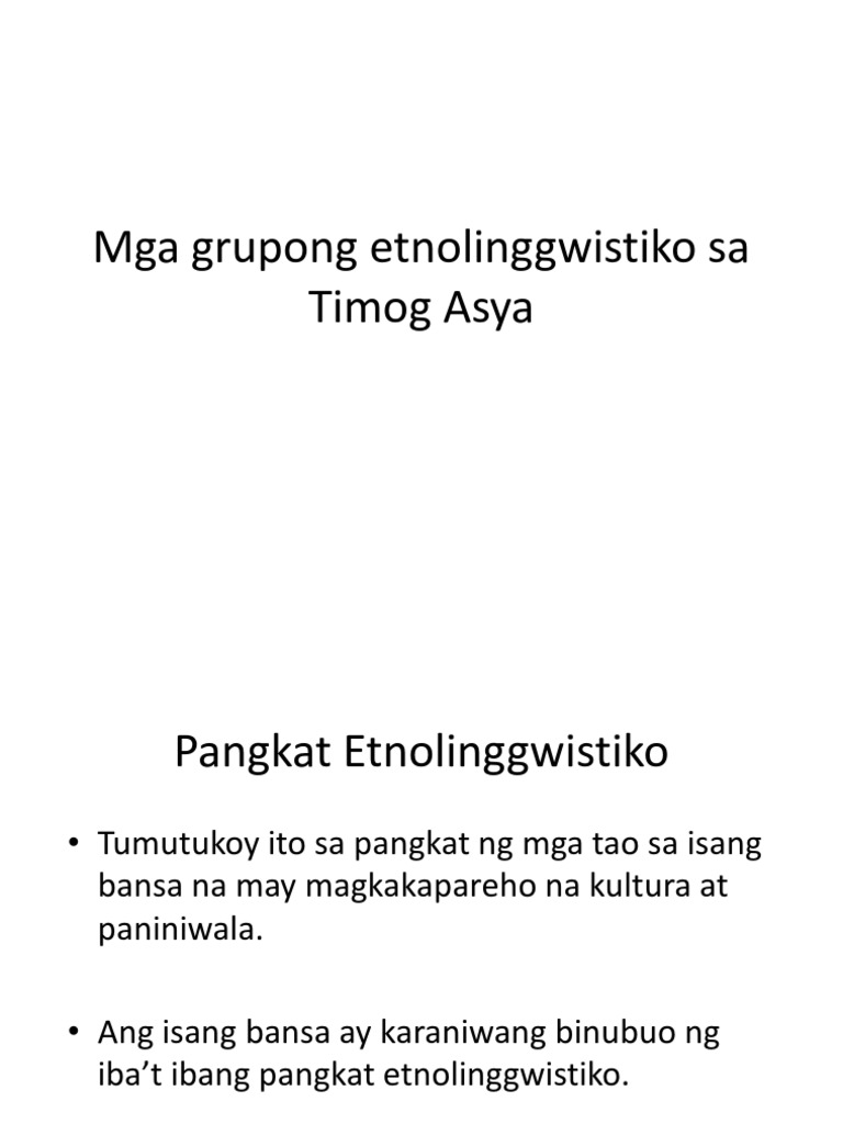 Mga Grupong Etnolinggwistiko Sa Timog Asya | PDF