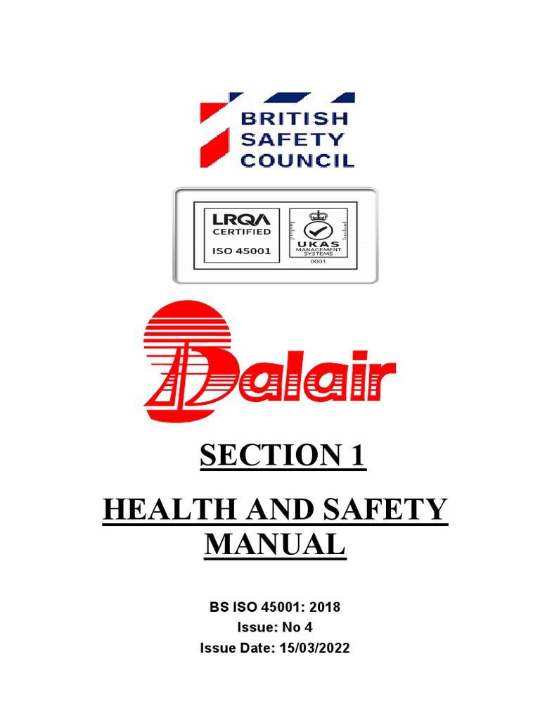 Dalair LimitedHealthSafetyManual | PDF | Occupational Safety And Health ...