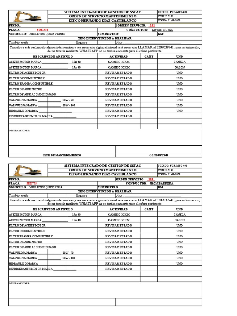 Remisiones Area MTO | PDF | Ingeniería mecánica | Transporte