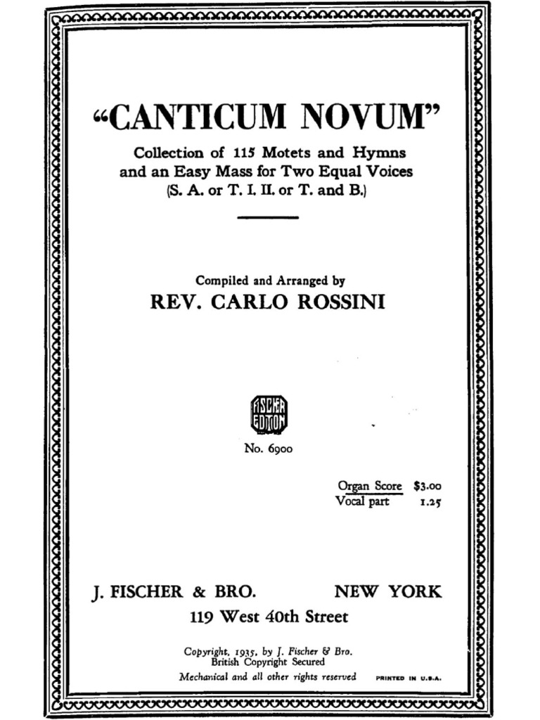 Canticum Novum | PDF