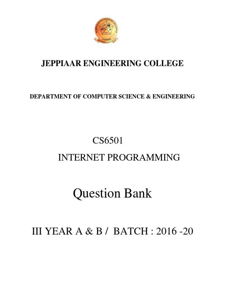 CS6501 IP Question Bank | Download Free PDF | Class (Computer Programming) | Method (Computer ...