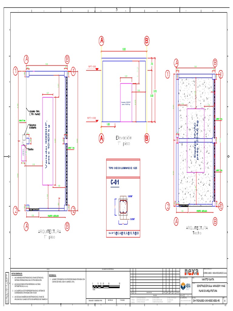 Plano Arquitectura-Sala Variador-Mtto Planta | PDF