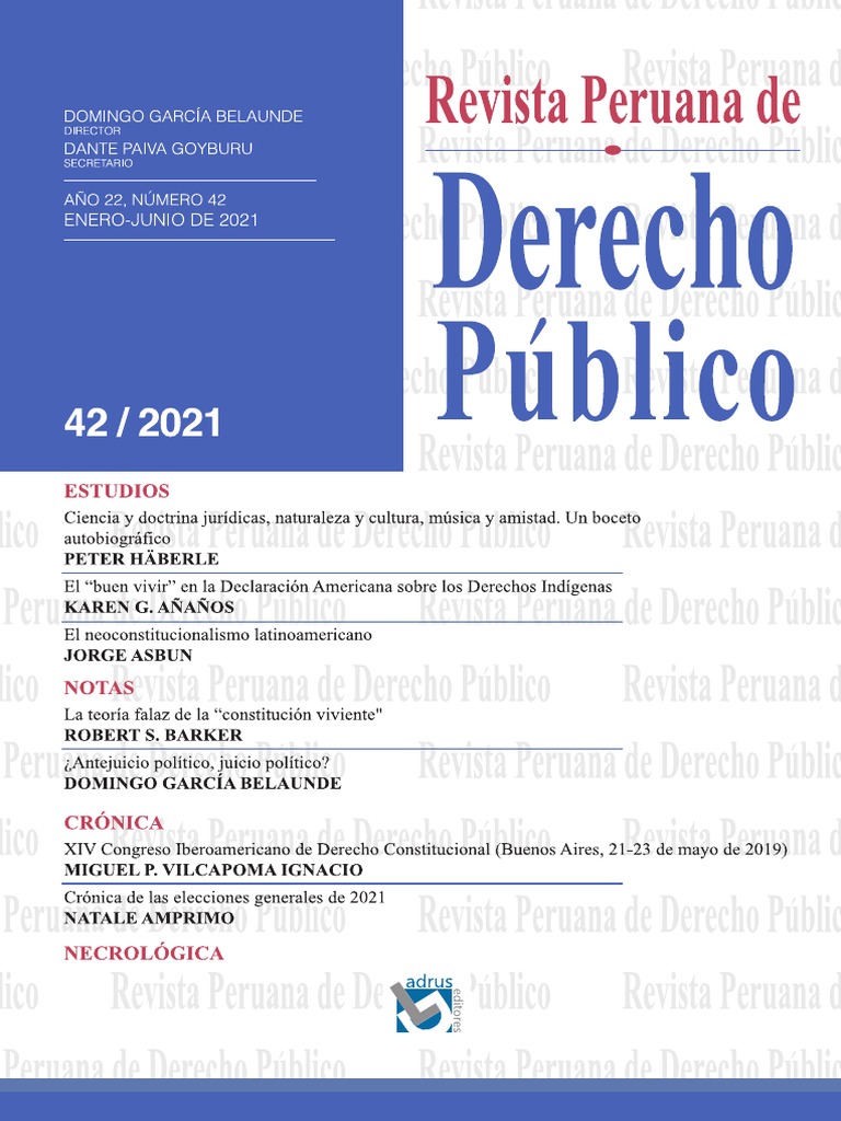 Revista Peruana de Derecho Publico 42 | PDF | Perú | Constitución