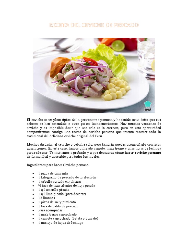 Receta Del Ceviche Mixto | PDF