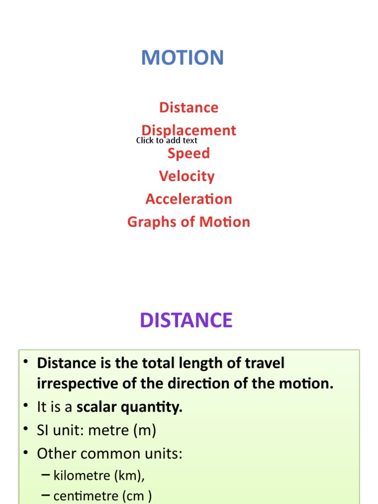 Understanding Motion: Distance, Displacement, Speed, Velocity and ...