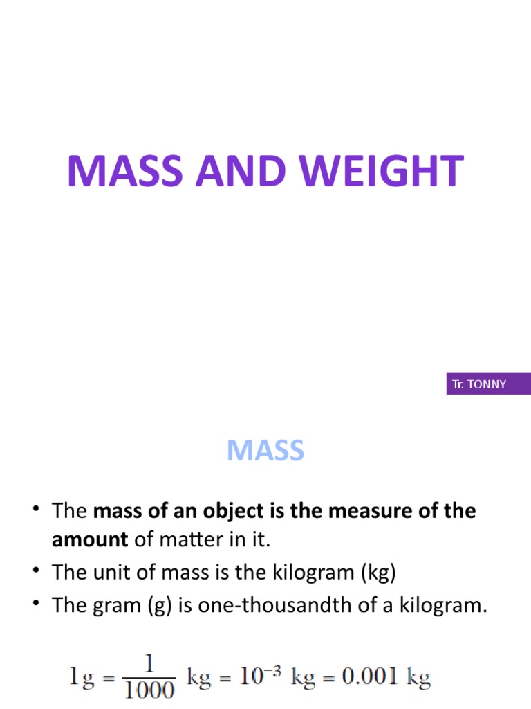 2.1. Mass and Density | PDF | Weight | Mass