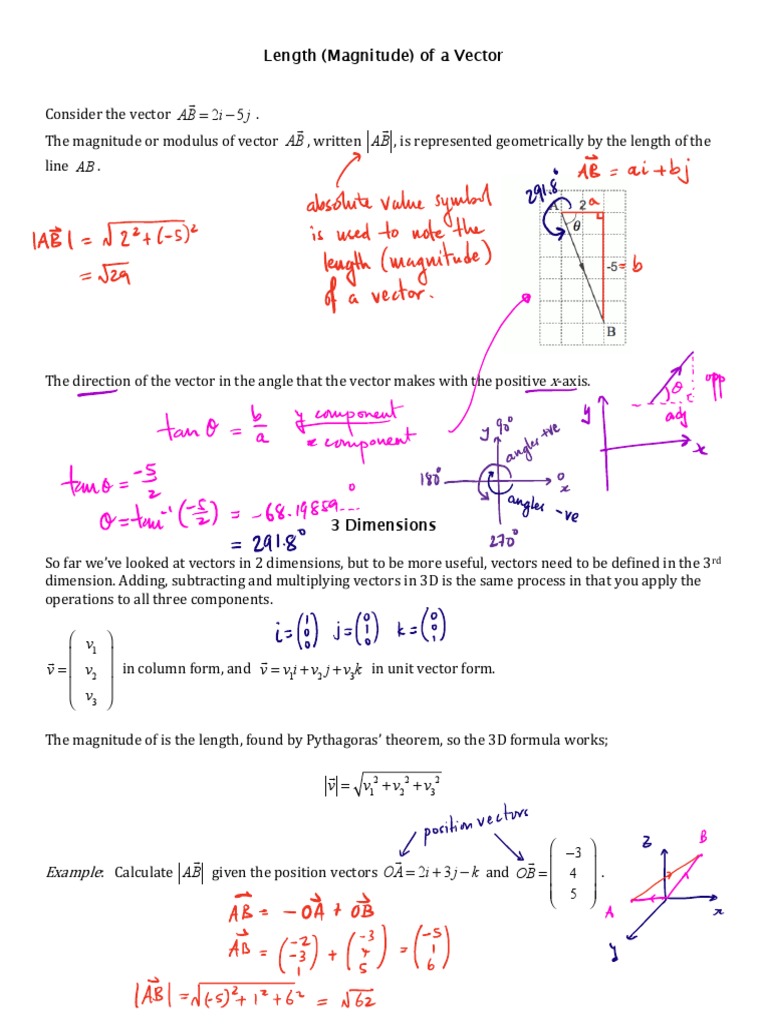 3.8 Vector Magnitude and Dot Product | PDF | Euclidean Vector | Angle
