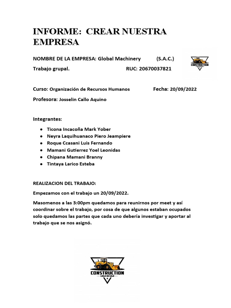 Informe Sobre Crear Tu Empresa | PDF