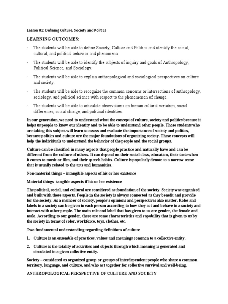 Defining Key Concepts: An Introduction to Understanding Culture ...