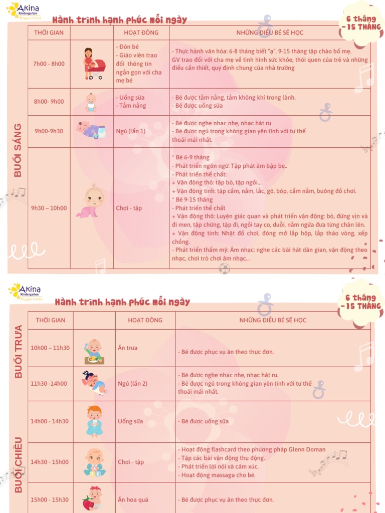 Akina - 3. Lịch Học Bé 6 - 15 Tháng | PDF