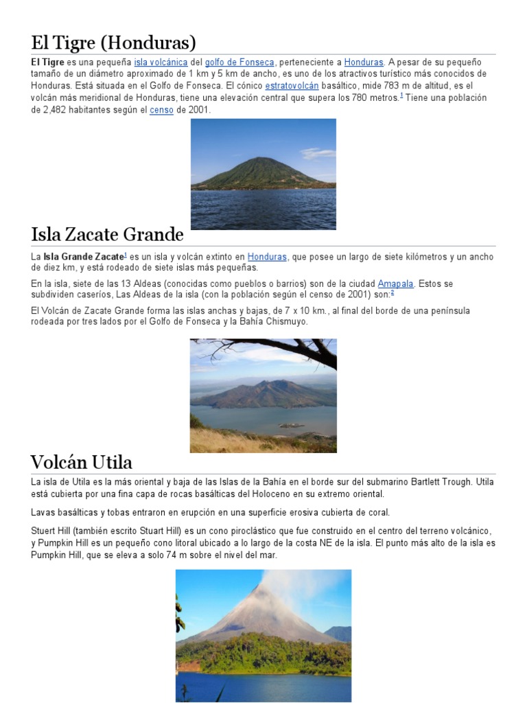 Volcanes de Honduras | PDF | Volcán | Geomorfología