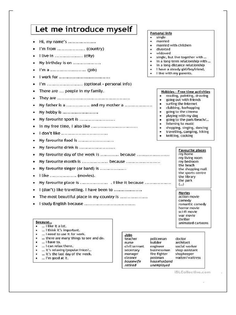 Let Me Introduce Myself | PDF