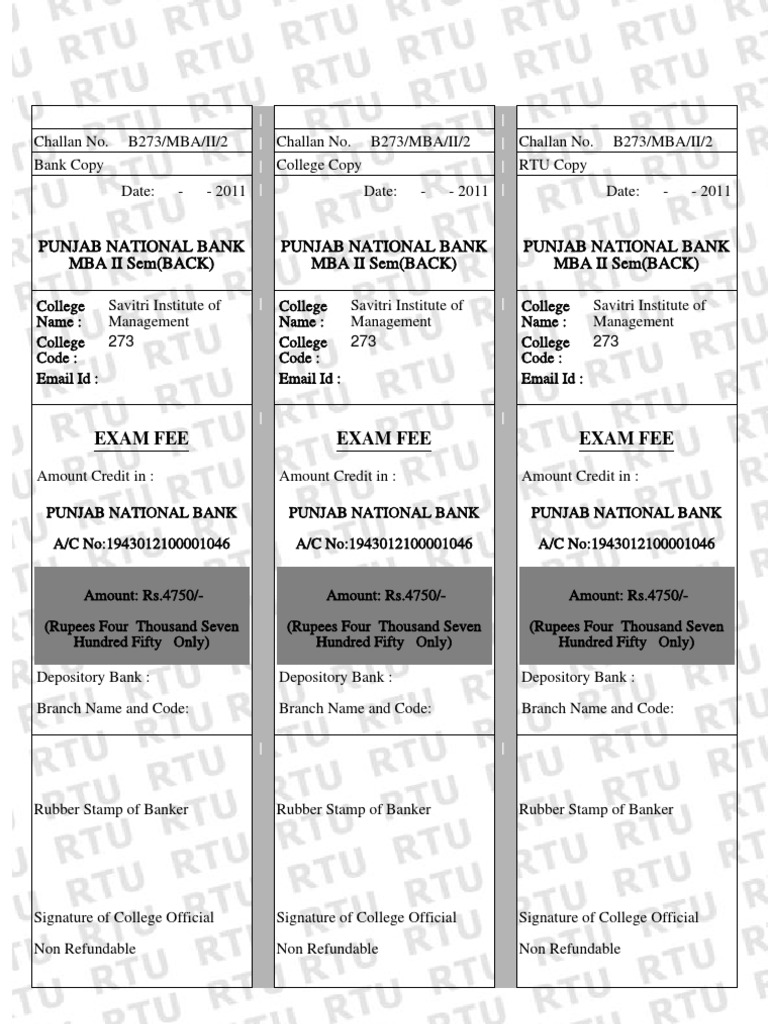 Fee Challan Back | PDF | Career & Growth | Business