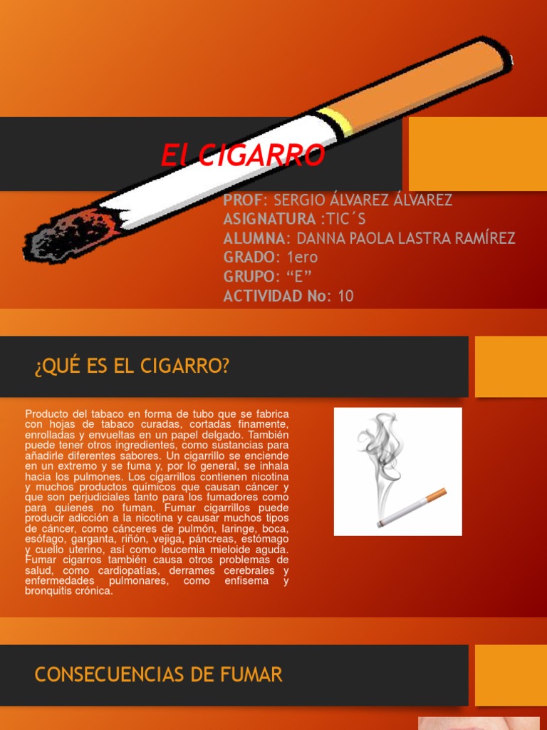 El Cigarro | PDF | Nicotina | Cigarrillo