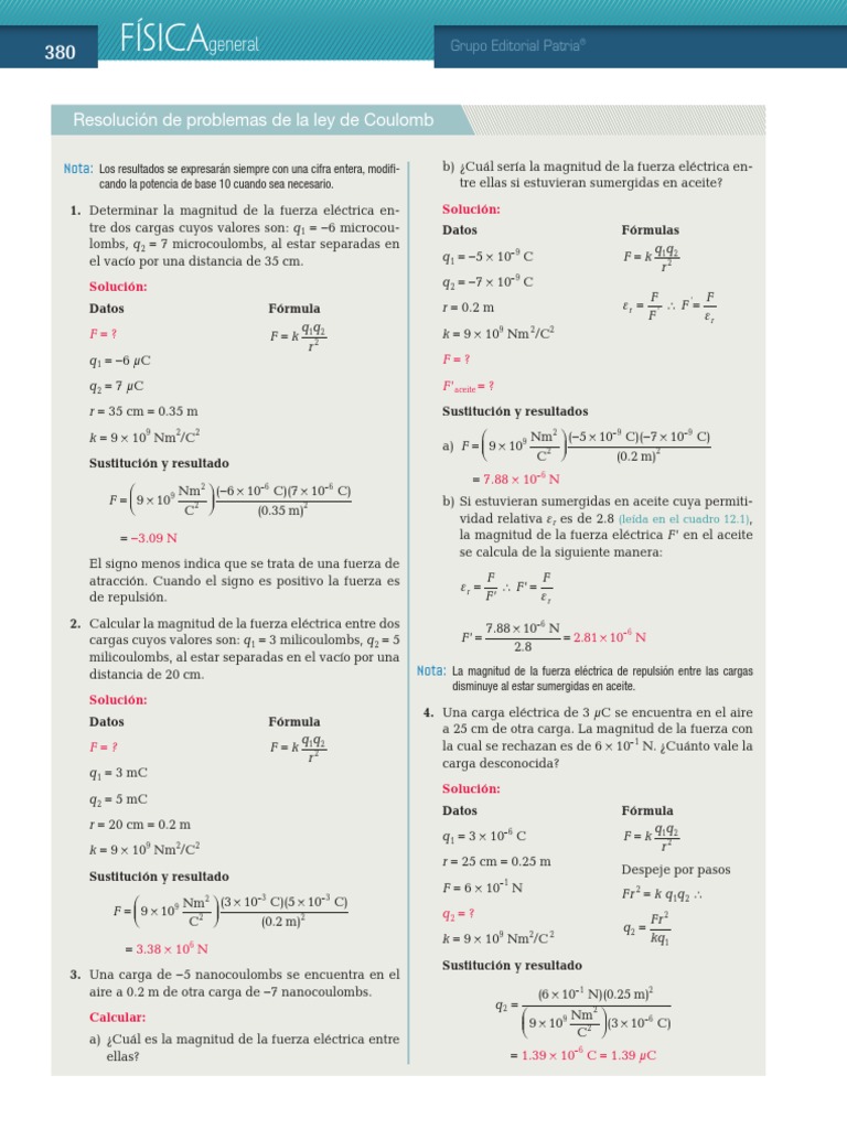 Problemas Resueltos E1 | PDF | Fuerza | Corriente eléctrica