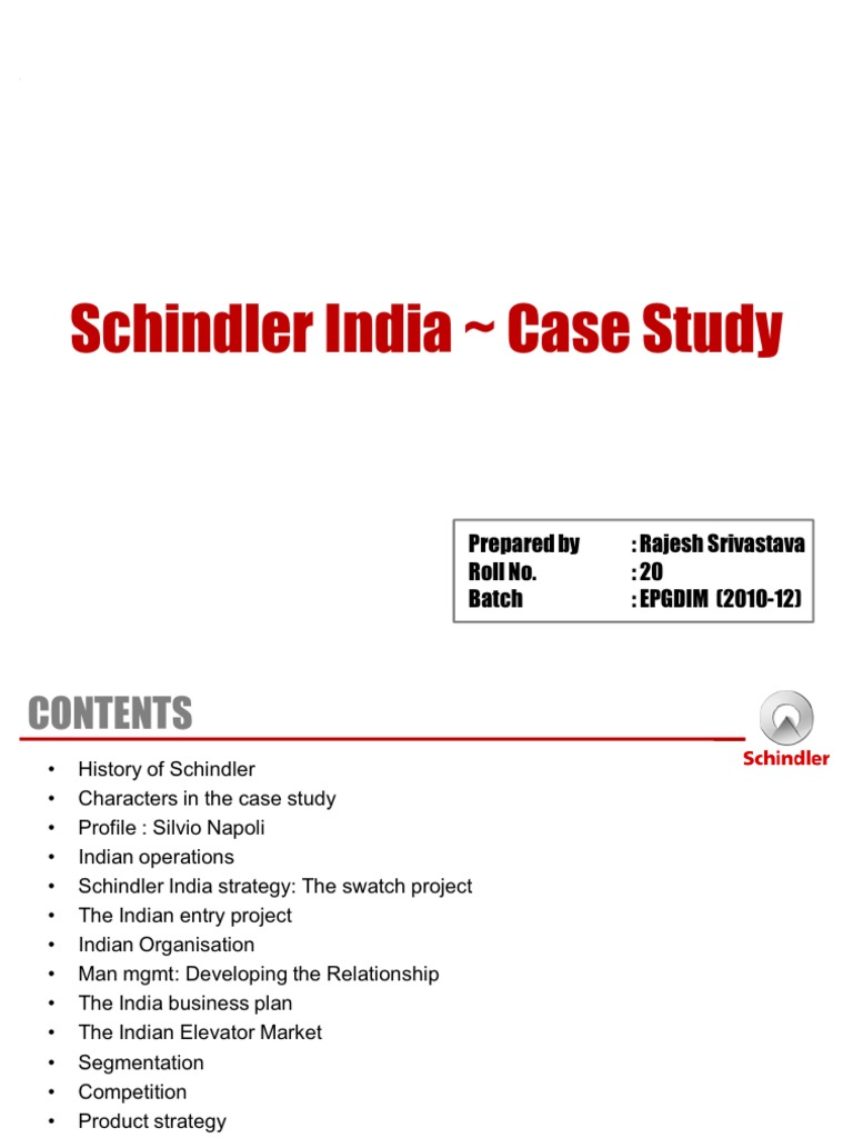Schindlercasestudy | PDF | Strategic Management | Elevator