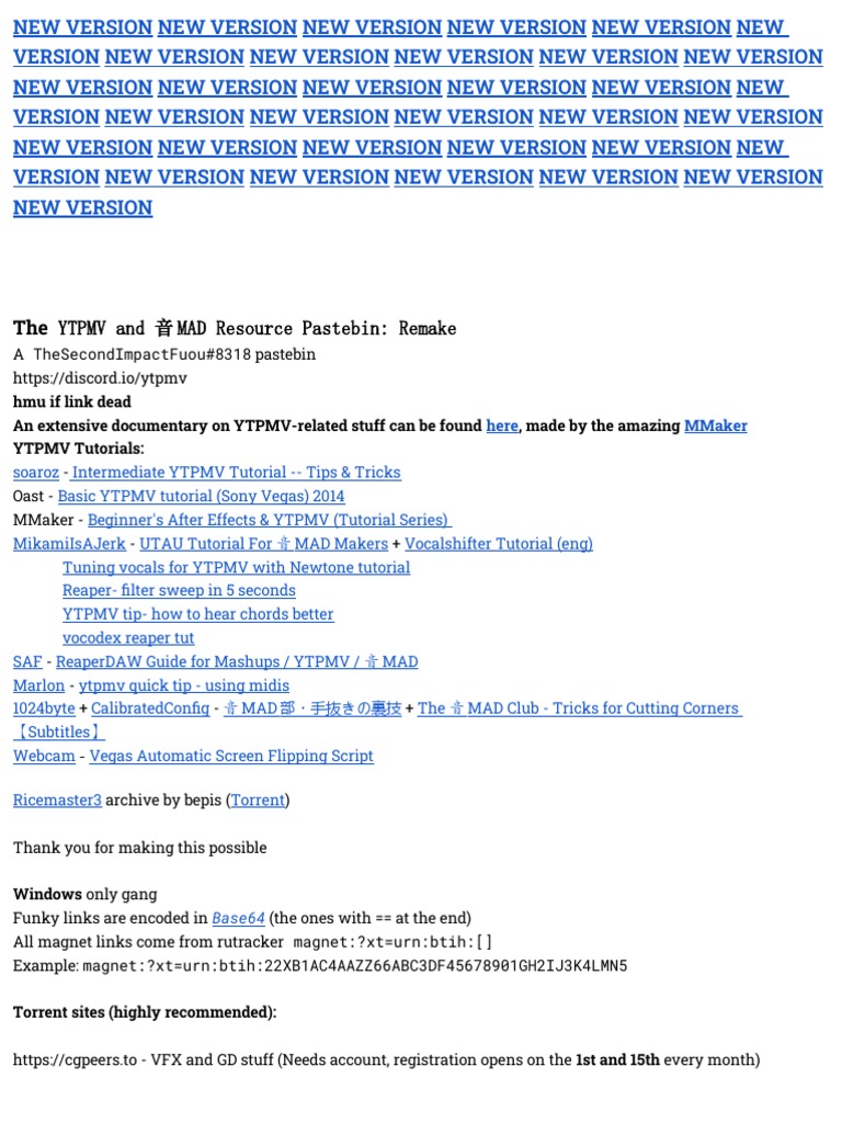 The YTPMV and 音MAD Resource Pastebin | PDF | Adobe Creative Suite ...