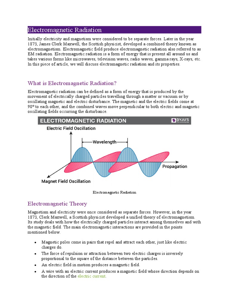 Electromagnetic Radiation | PDF | Electromagnetic Radiation ...