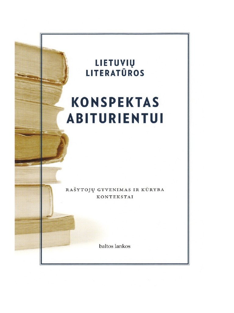 PDF Literaturos Konspektas DL | PDF