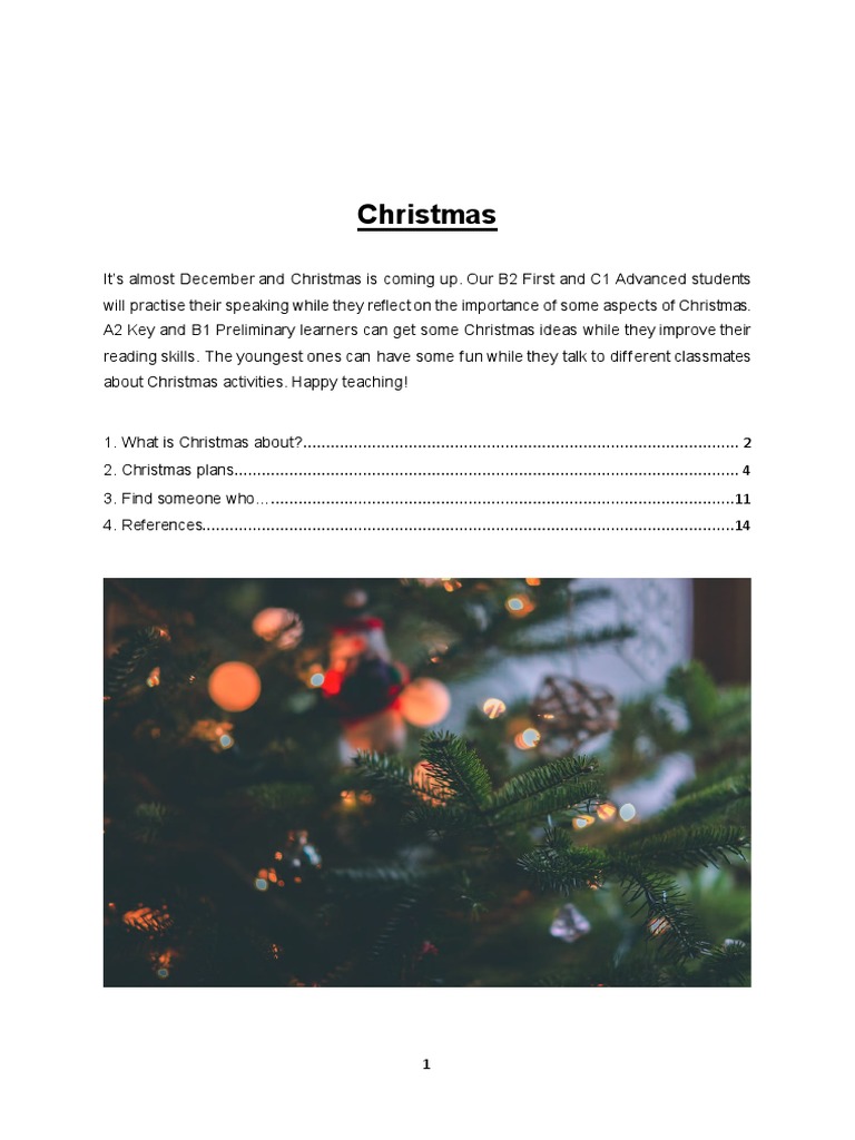 Teaching Activities: Christmas | PDF | Christmas | Grammatical Tense