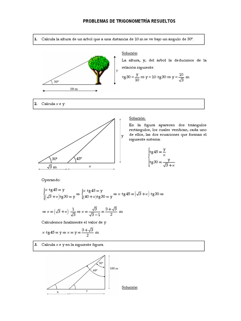 Ejercicio de Trigonometria | PDF | Triángulo | Trigonometría
