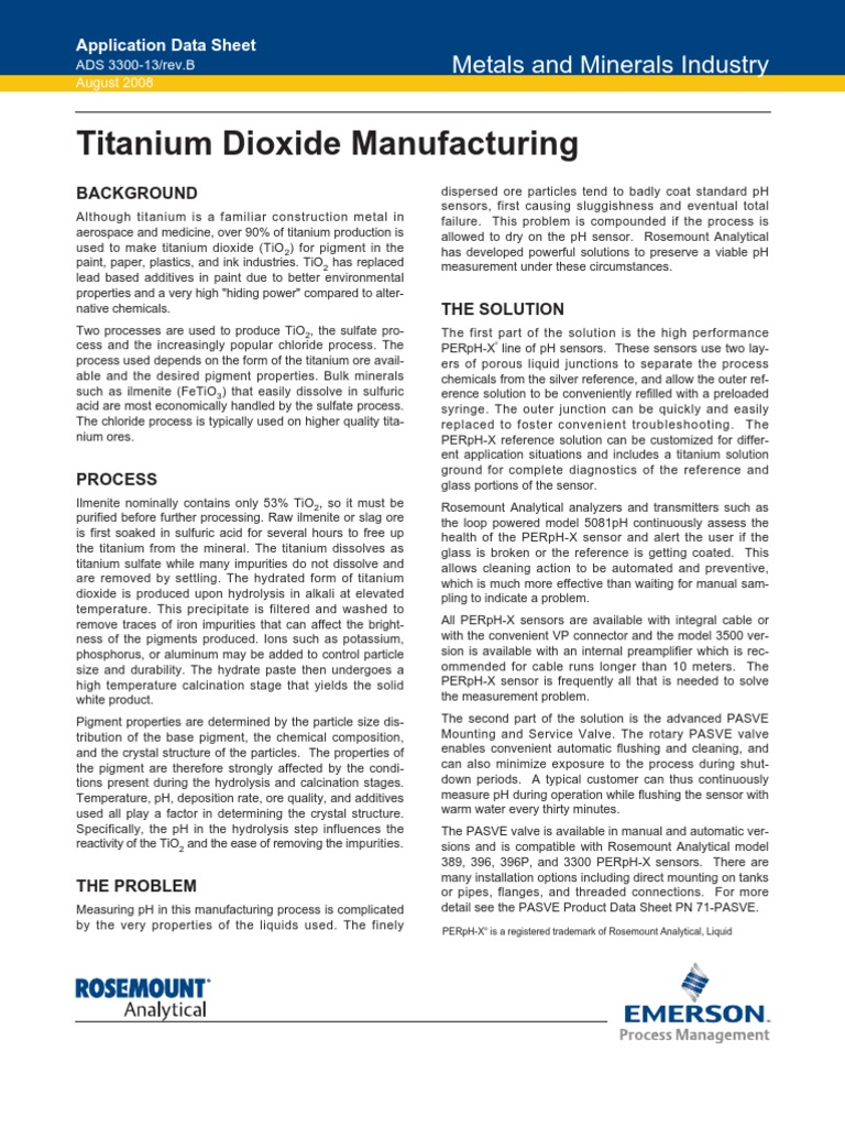 Manu. Process Flow Chart | PDF | Titanium Dioxide | Titanium