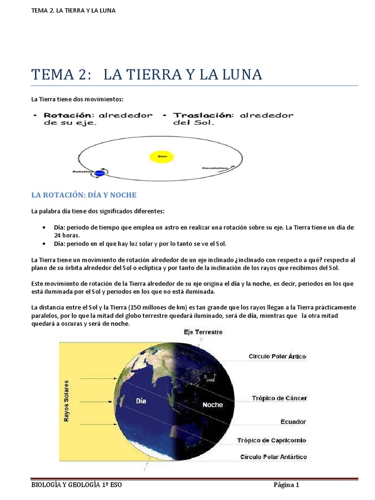Tema 2. La Tierra y La Luna | PDF | Luna | Marea