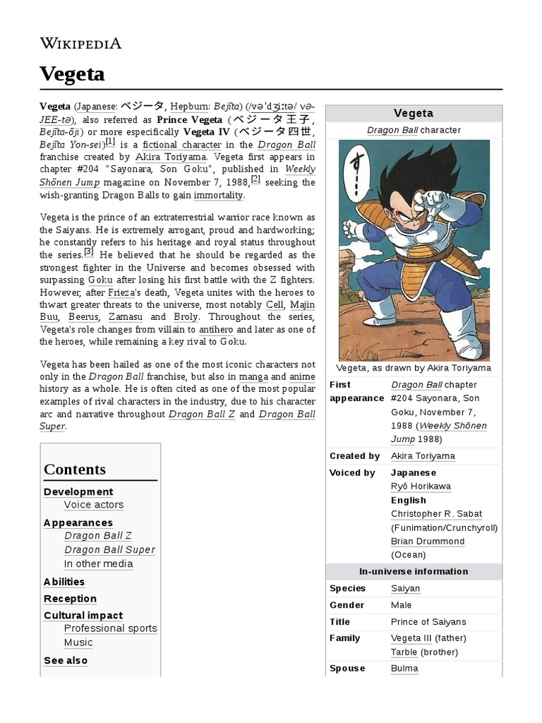 Vegeta | Download Free PDF | Dragon Ball