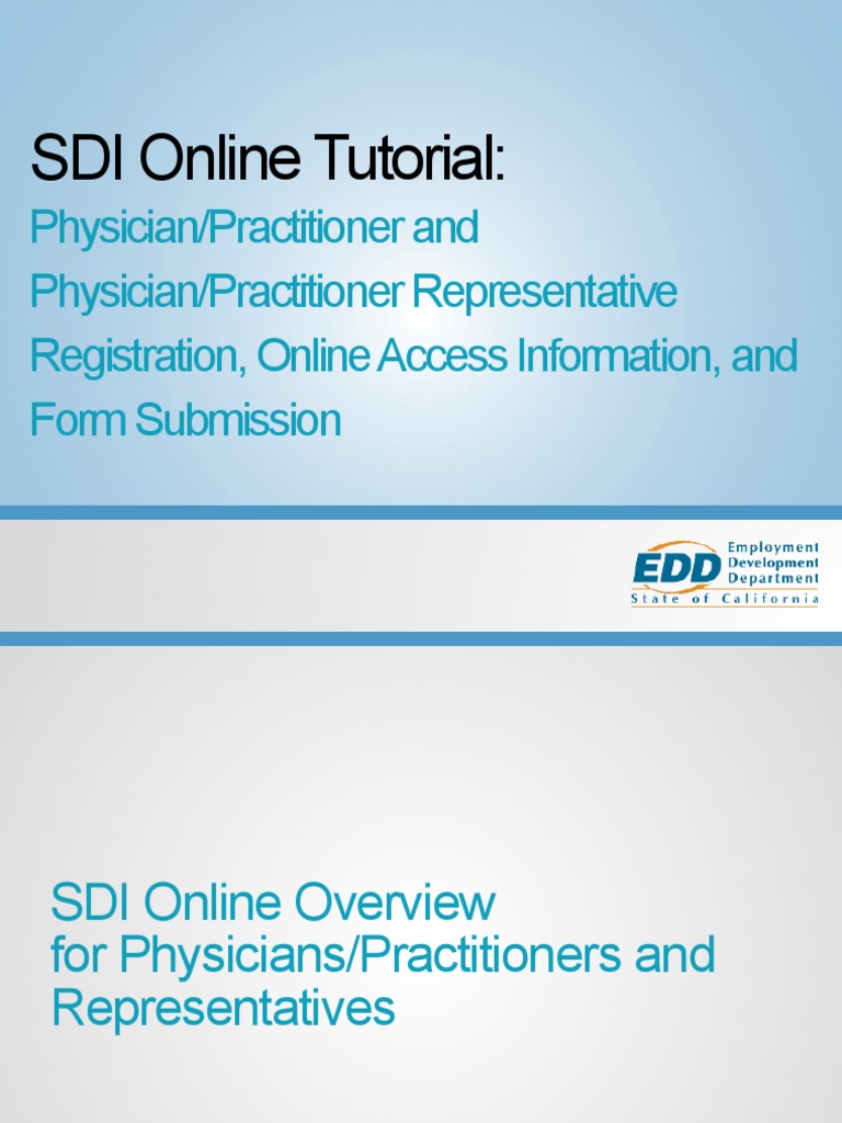 Sdi Online Tutorial For Physician Practitioners | PDF | Physician | Login