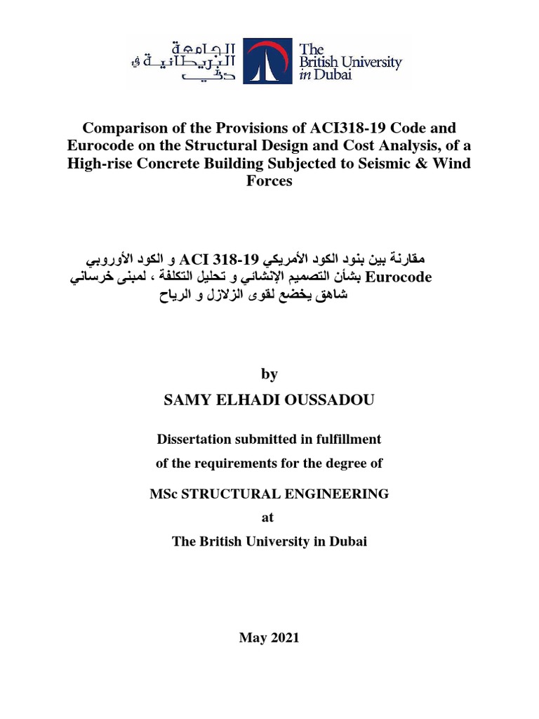 Comparison of The Provisions of ACI318-19 Code and Eurocode | PDF ...