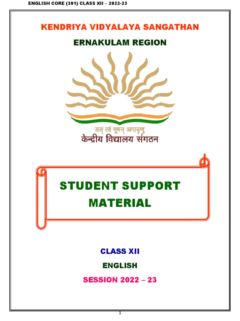 Student Support Material English Core - Class Xii 2022-23 | PDF ...