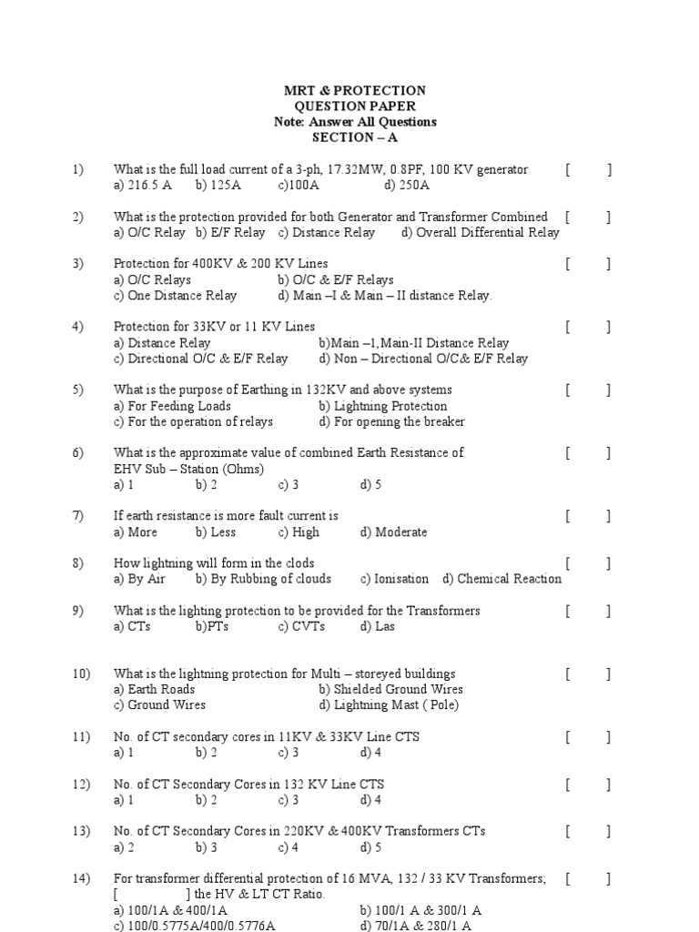 MRT and Protection | PDF | Electrical Substation | Transformer