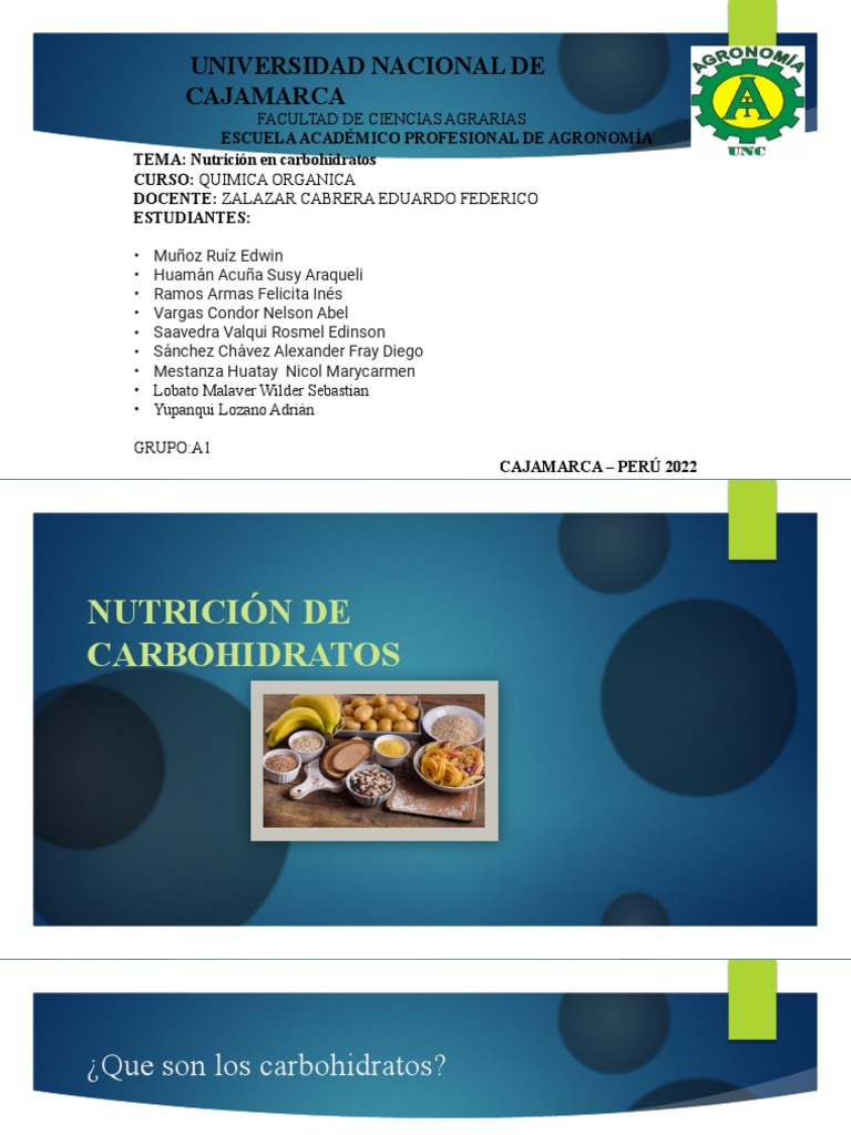 Nutrición de Carbohidratos. | PDF | Carbohidratos | Alimentos