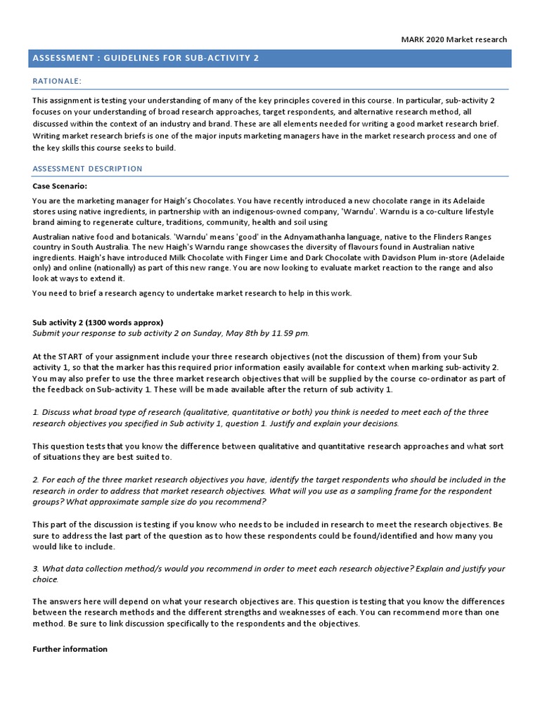 1 - Sub Activity 2 Guidelines | PDF | Sampling (Statistics) | Quantitative Research