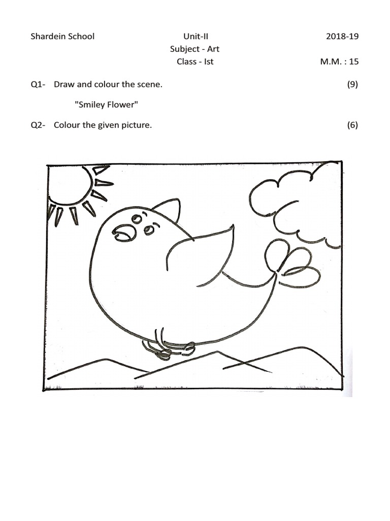 Shardein School Class 1 Subject Assessments For Art Evs Maths Gk And Hindi Pdf Food And Drink 
