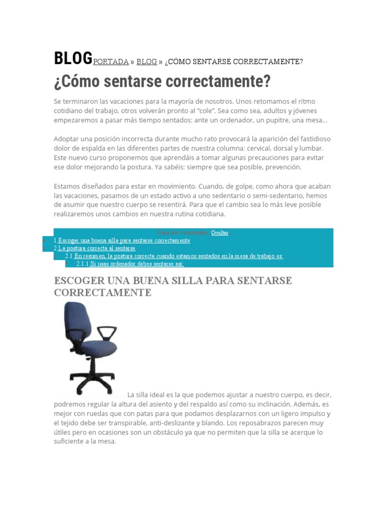 Sentarse Correctamente | PDF | Rodilla