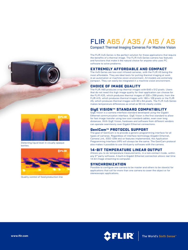 FLIR A65 Specifications | PDF | Thermography | Optical Resolution