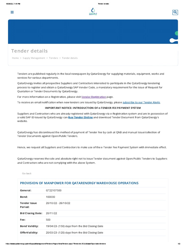 QP Manpower Tender | Download Free PDF | Business