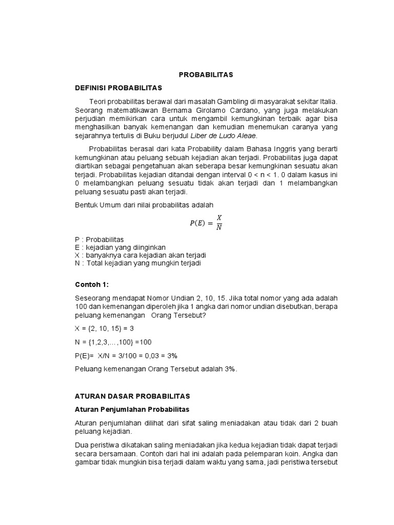 Modul Dan Lembar Kerja Probabilitas | PDF | Metode & Bahan Ajar | Sains ...