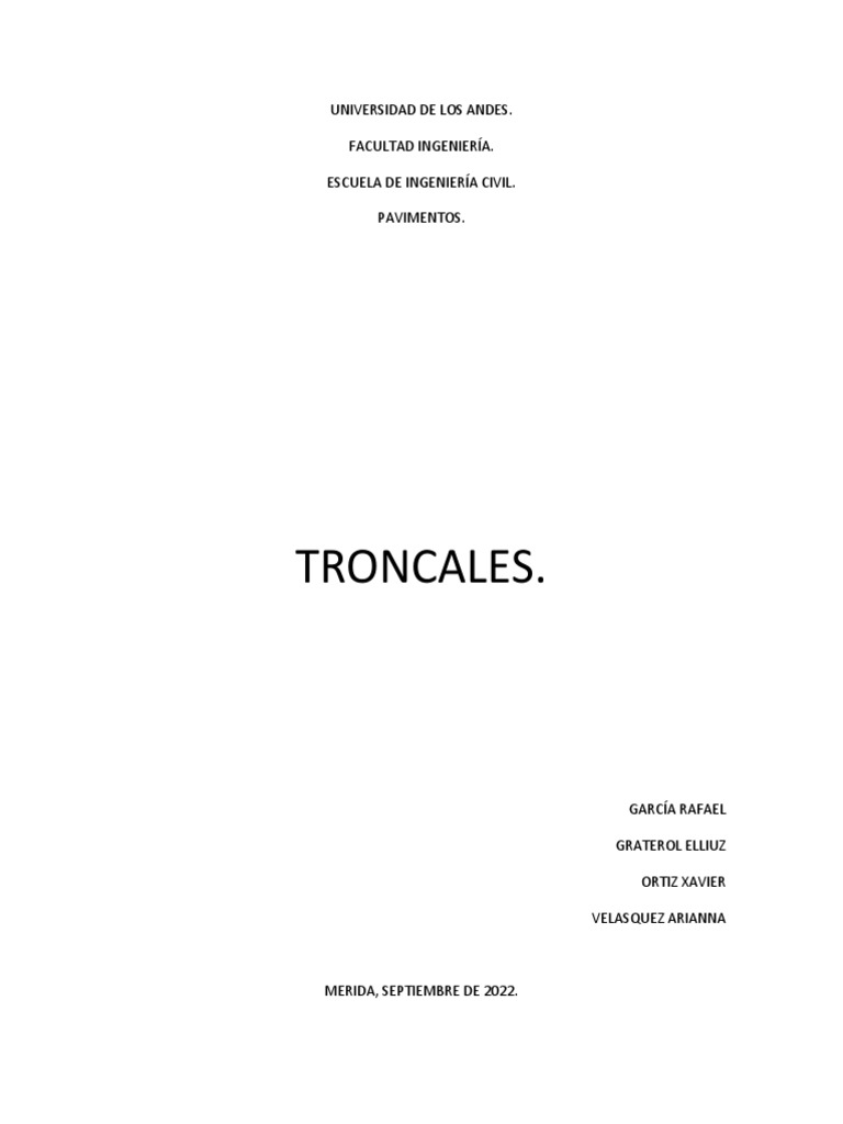 Informe sobre las principales troncales viales de Venezuela elaborado ...