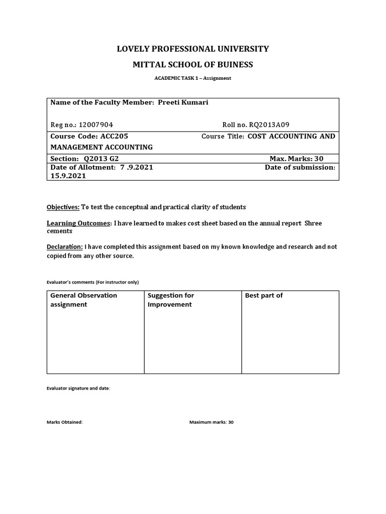 Acc 205 | Download Free PDF | Cost | Expense