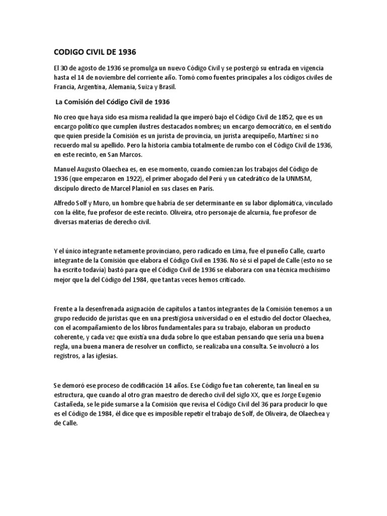 CÓDIGO CIVIL PERUANO 1984 | PDF | Perú | Fuentes del derecho