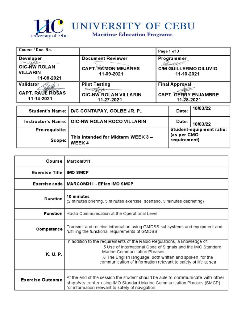 5 Marcom311 Exercise IMO SMCP M CONTAPAY | Download Free PDF ...