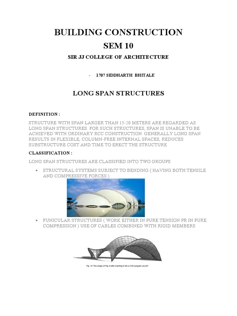 Long Span Structures | Download Free PDF | Truss | Beam (Structure)